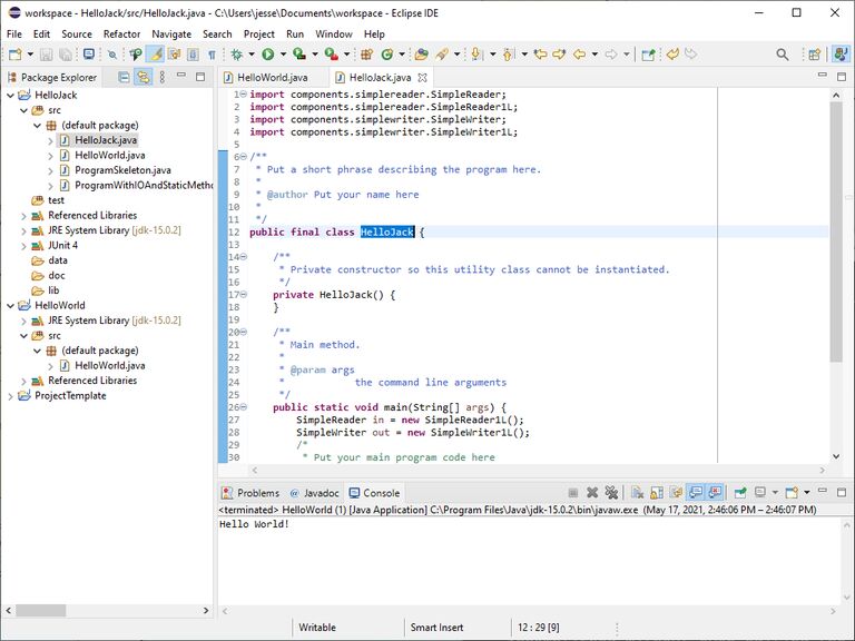 Lab: Getting to Know Eclipse and Java | CSE 22x1